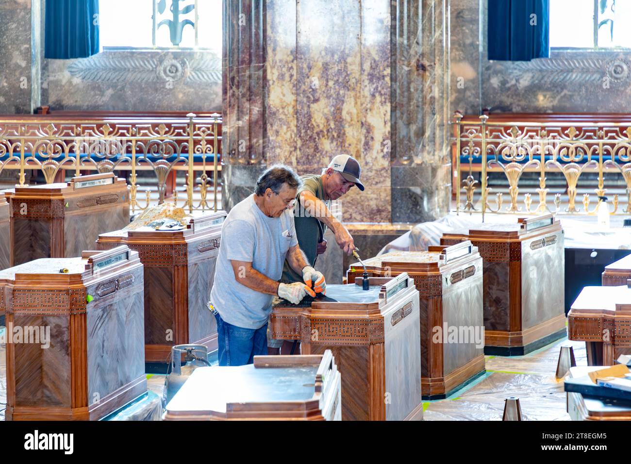 Baton Rouge, USA - October 23, 2023: inside the state capitol building ...