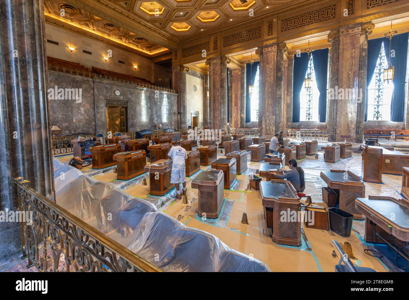 Baton Rouge, USA - October 23, 2023: inside the state capitol building ...