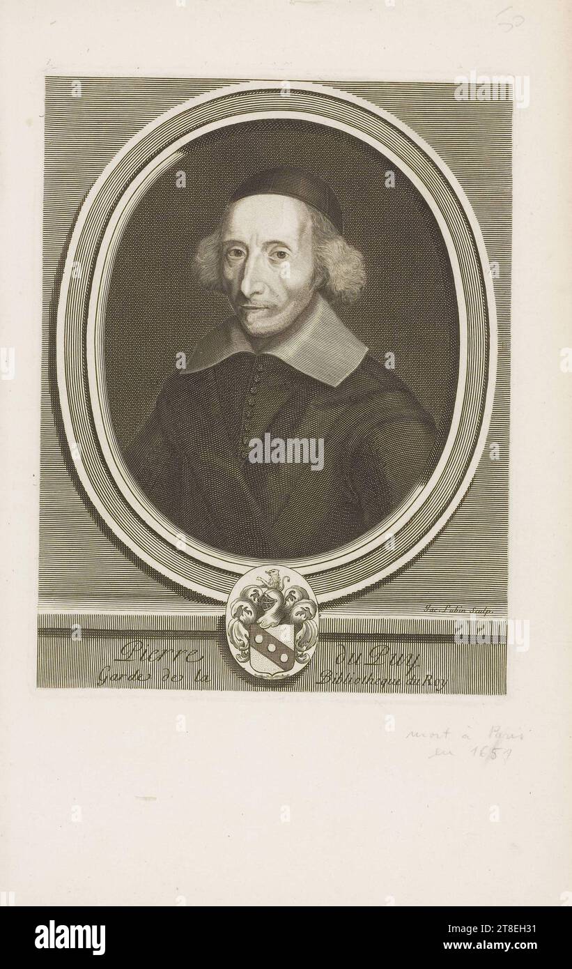 Jac. Ludin Sculp. Pierre du Puy Garde de la Bibliotheque du Roy Stock ...