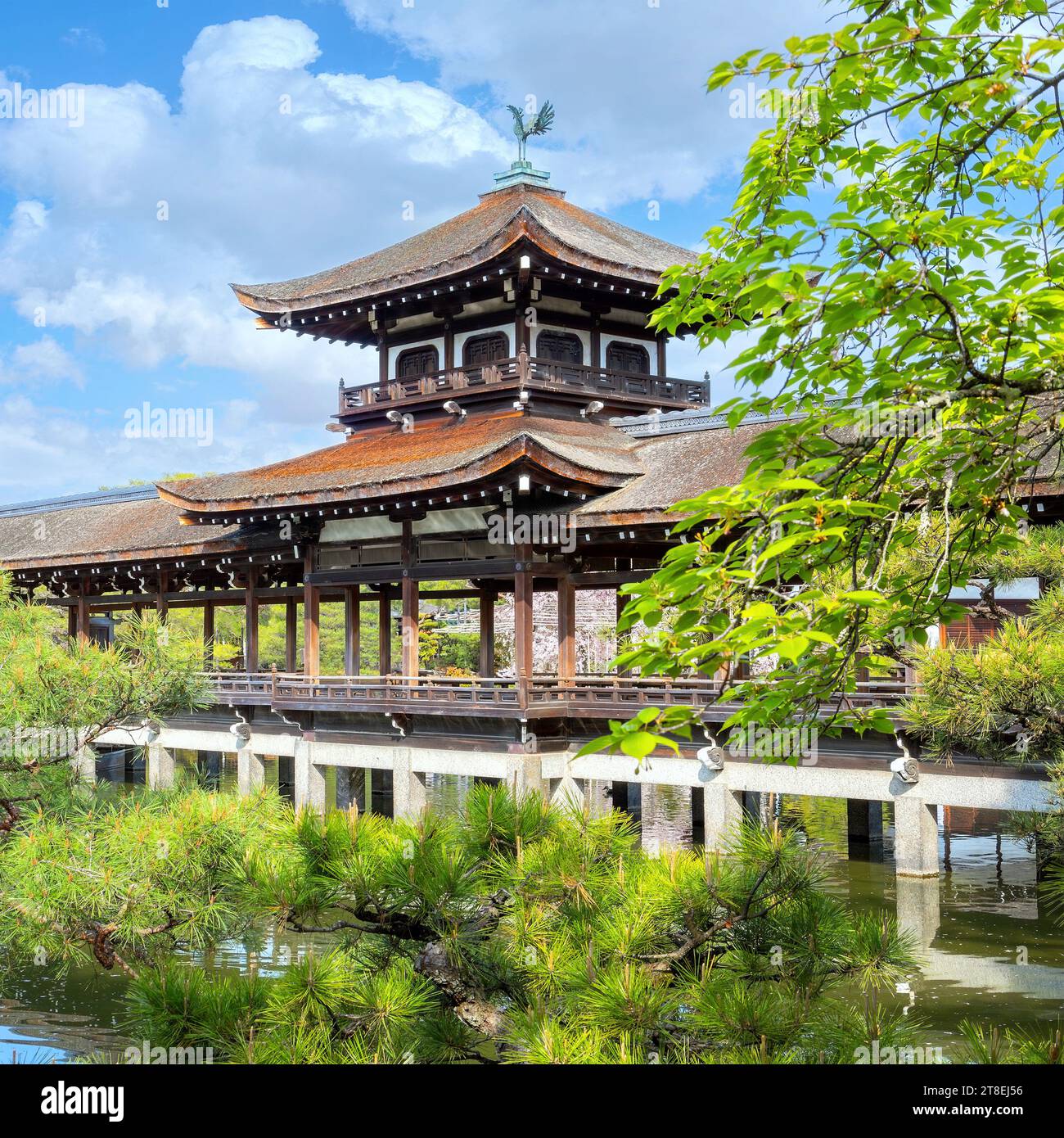 Kyoto, Japan - April 2 2023: Heian Jingu Garden is a garden with a ...
