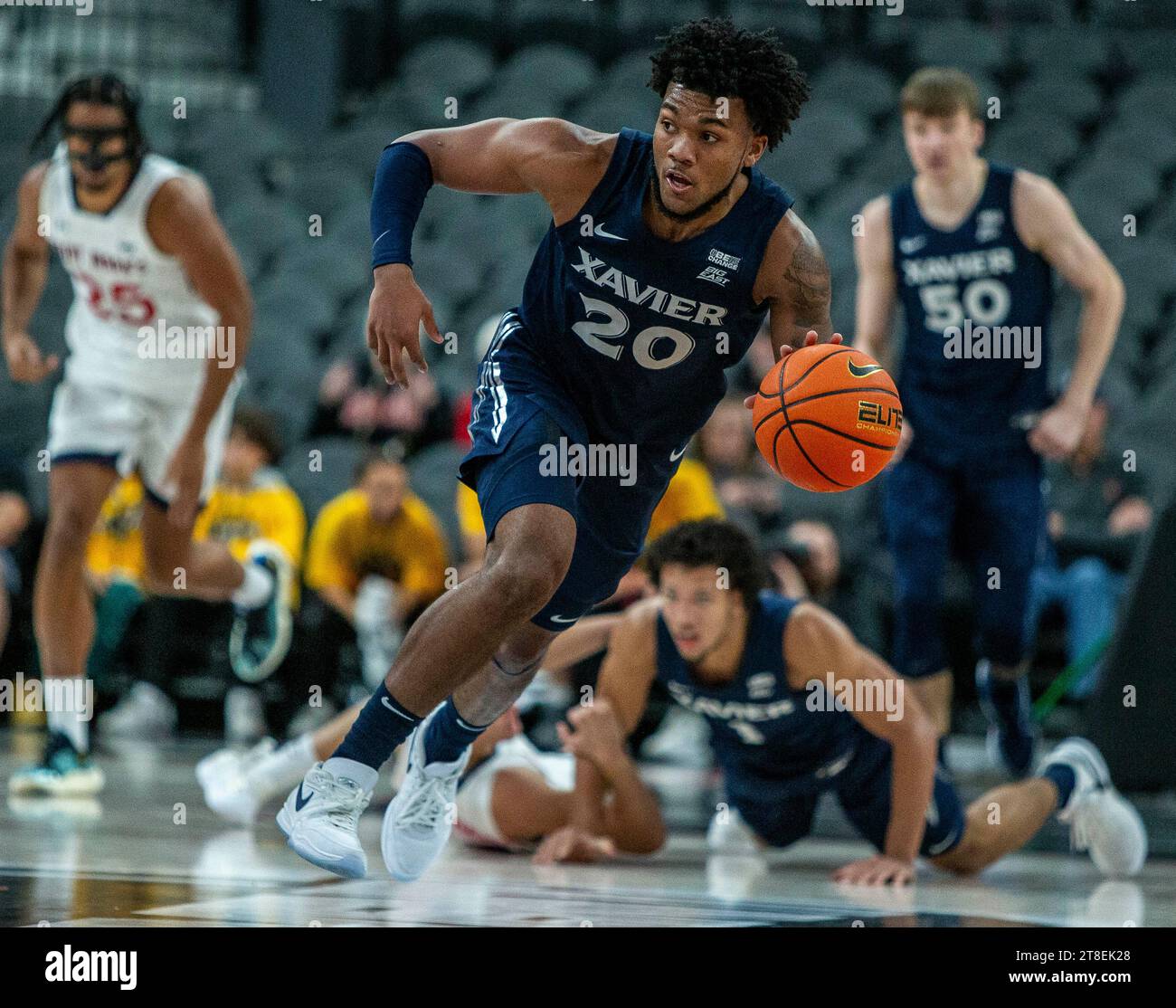 November 19 2023 Las Vegas, NV U.S.A. Xavier guard Dayvion McKnight (20 ...