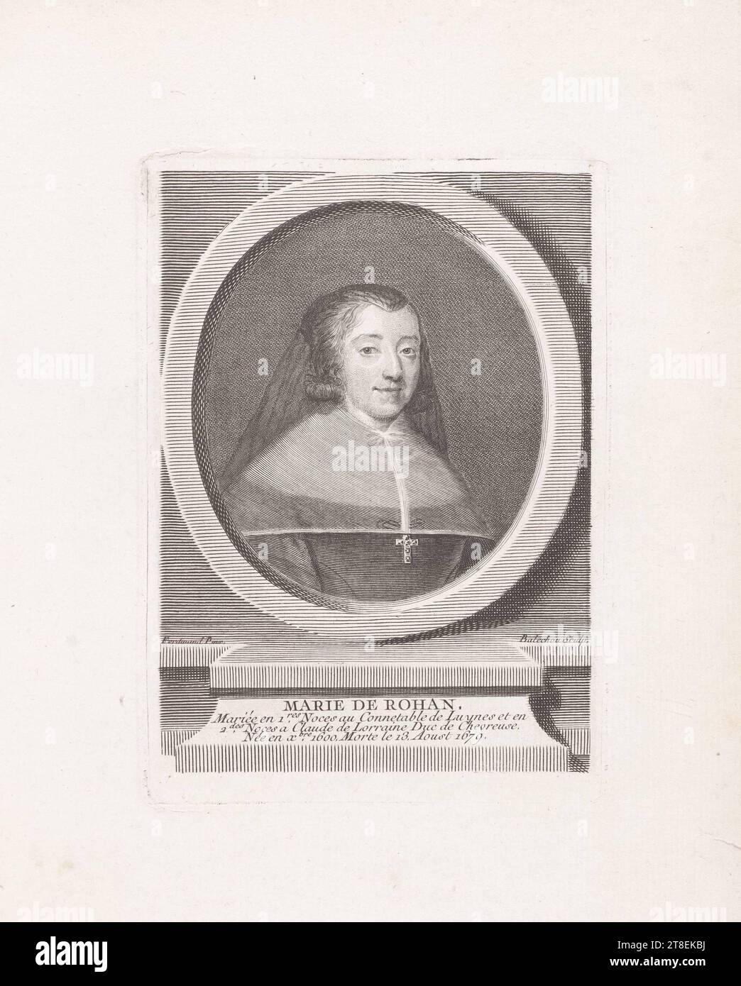 Ferdinand Pinx. Balechon Sculp. MARIE DE ROHAN. Married in 1.res Noces ...