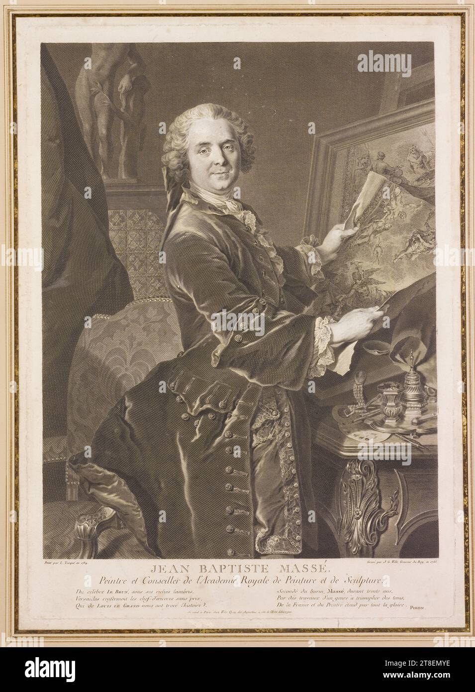Painted by L. Tocqué in 1734. Engraved by J. G. Wille, Engraver of the ...