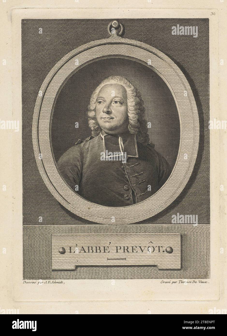THE ABBE PREVOST. Drawn by J.F. Schmidt. Engraved by Therese De Vaux ...