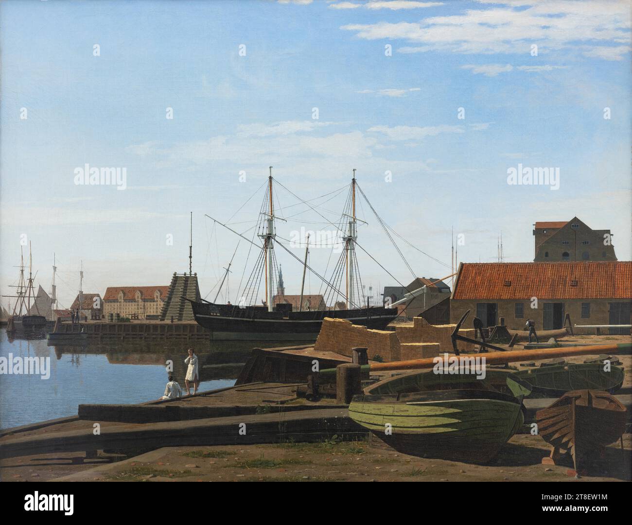 Larsens Plads, Carl Dahl, 1812-1865, 1840, Painting, Dahl has taken his ...