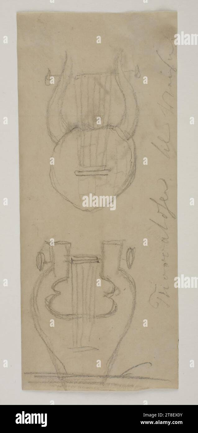 A lyre and a cithara, Bertel Thorvaldsen, 1770-1844, 1838 - 1841 ...