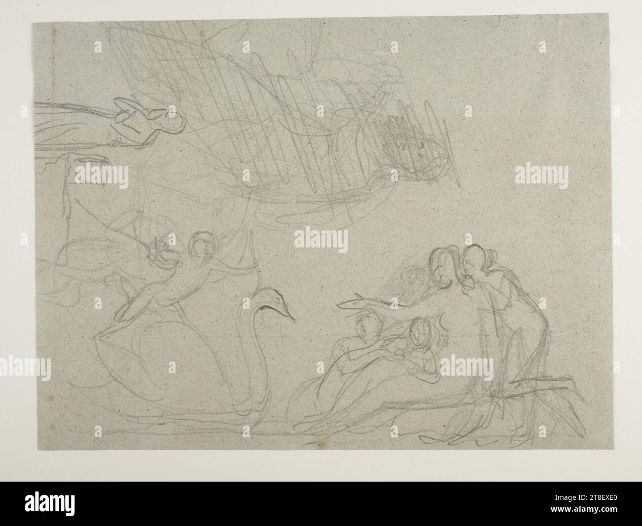 Leda (?) and the Swan, Bertel Thorvaldsen, 1770-1844, Drawing, Paper ...