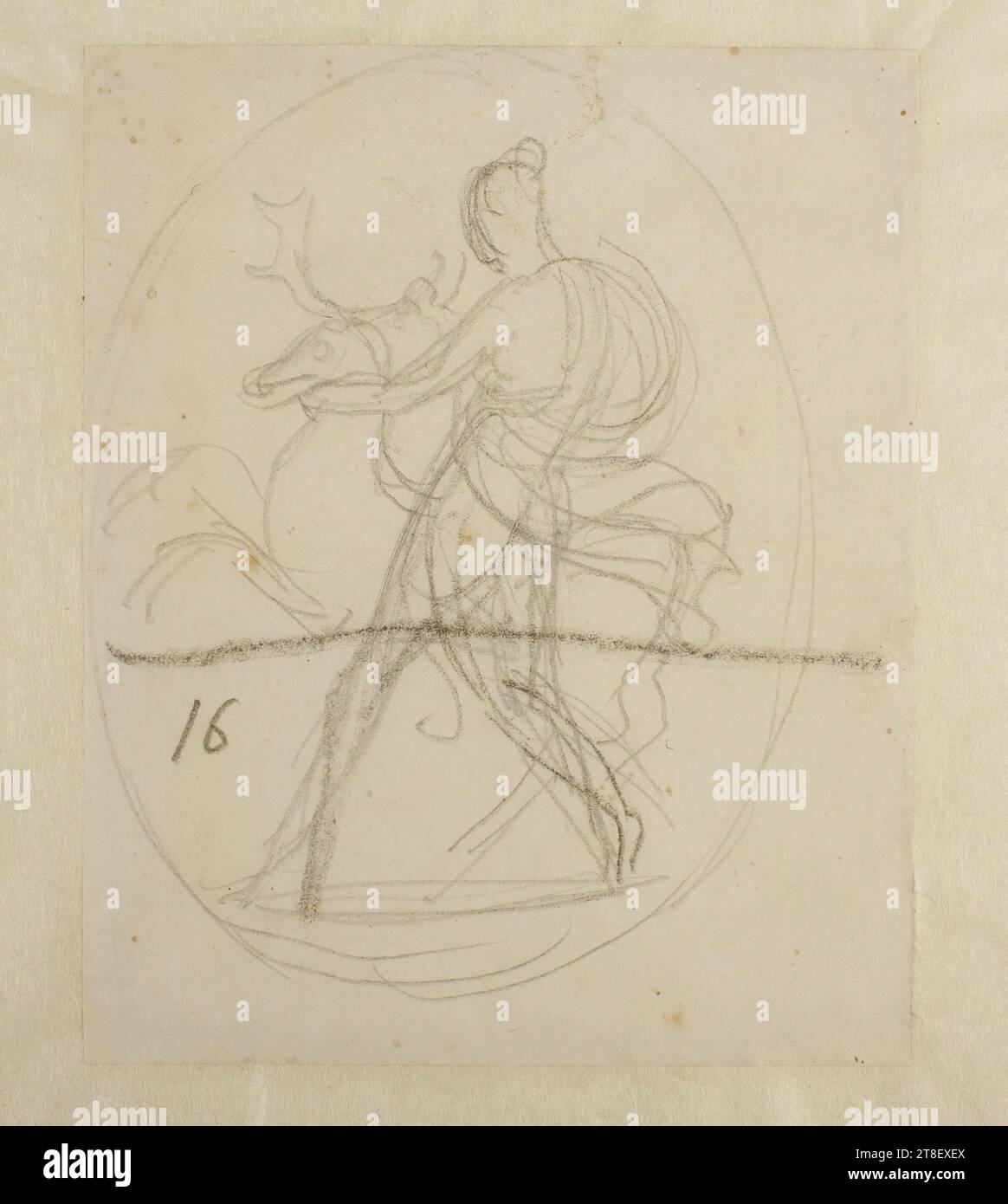 Diana with Her Hind, Bertel Thorvaldsen, 1770-1844, Drawing, Paper ...