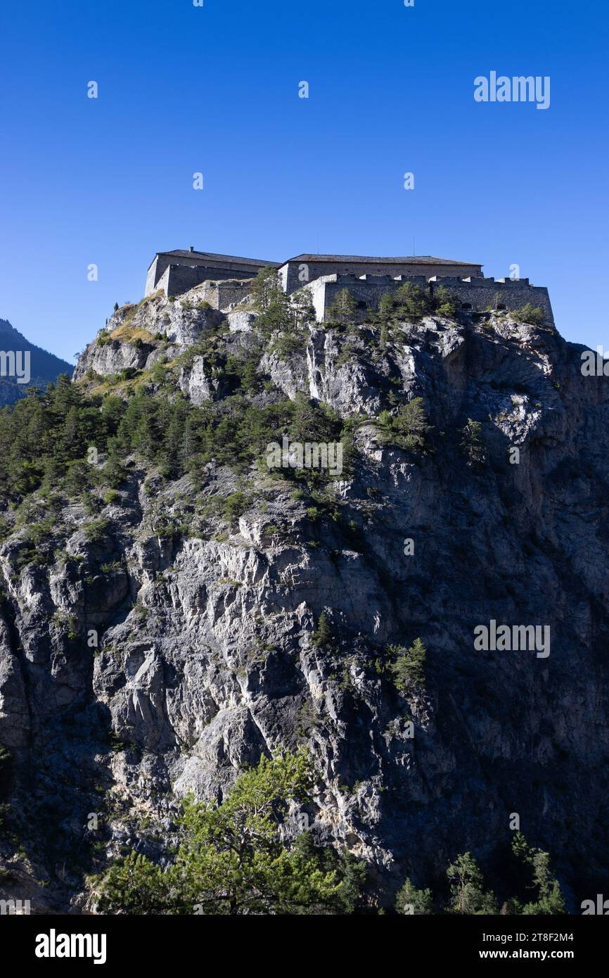 MODANE, FRANCE, 27 July 2023: View of the hill top Fort Victor-Emmanuel ...