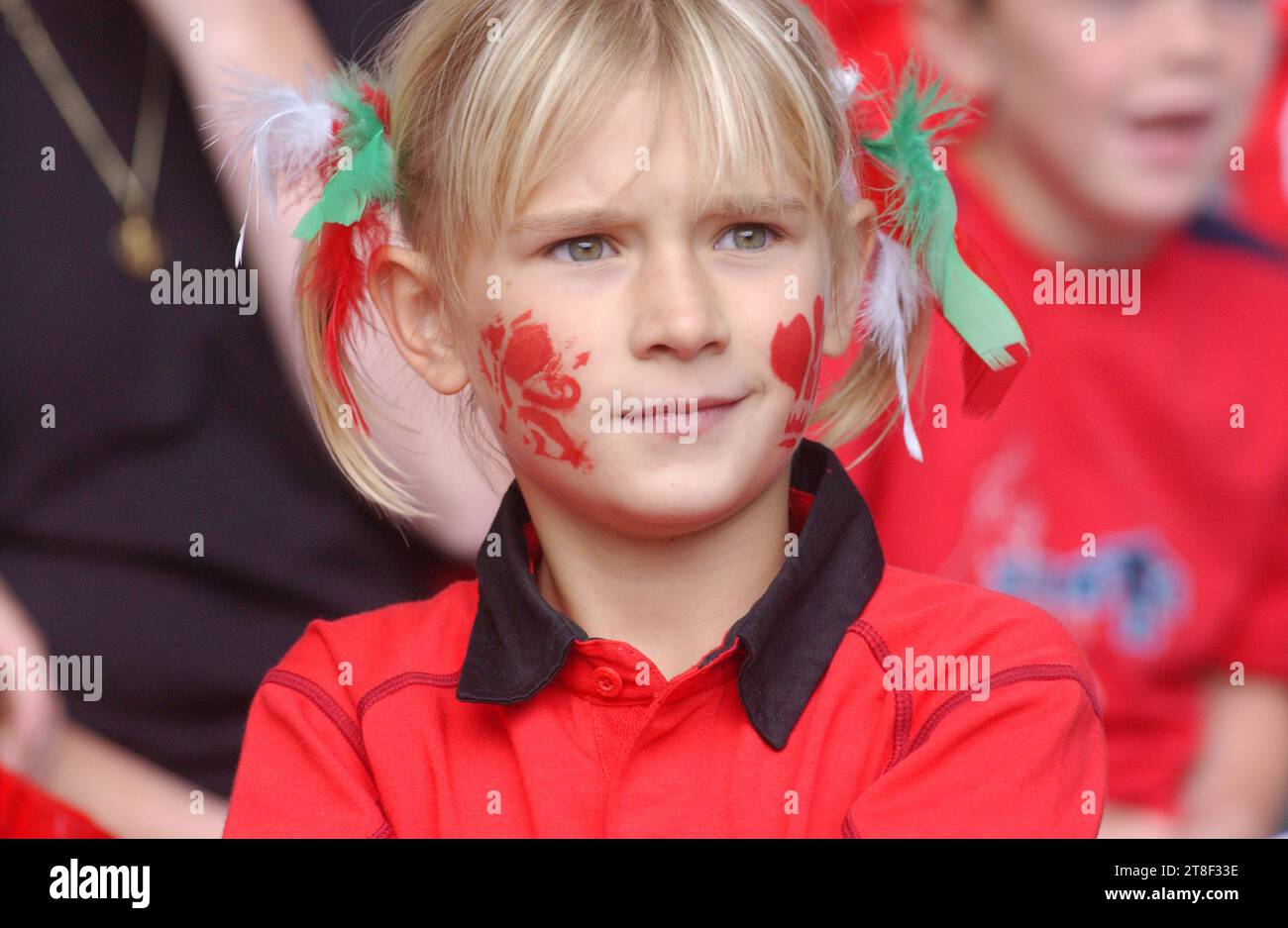 Cute young Welsh fans in the Millennium Stadium for the Six Nations ...