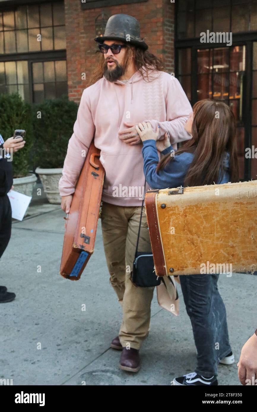 Jason Momoa is ready to rock 'n' roll while out in the city. Featuring ...