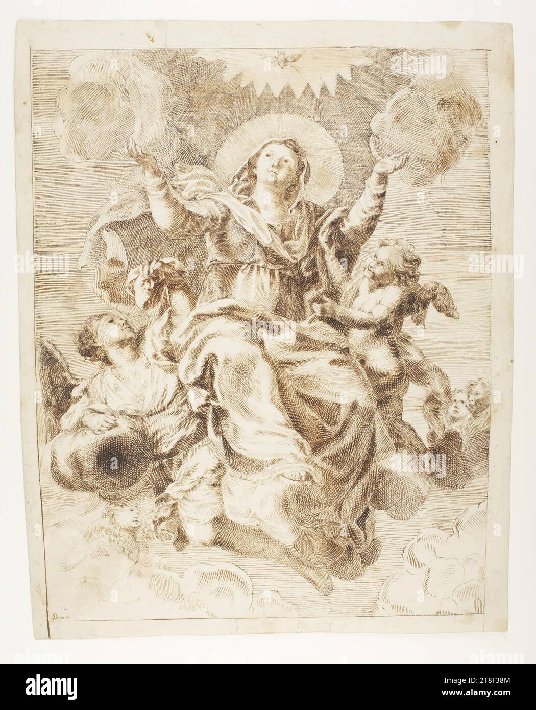 The Assumption of Mary, Bartolomeo Pinelli, 1781-1835, Drawing, Paper ...