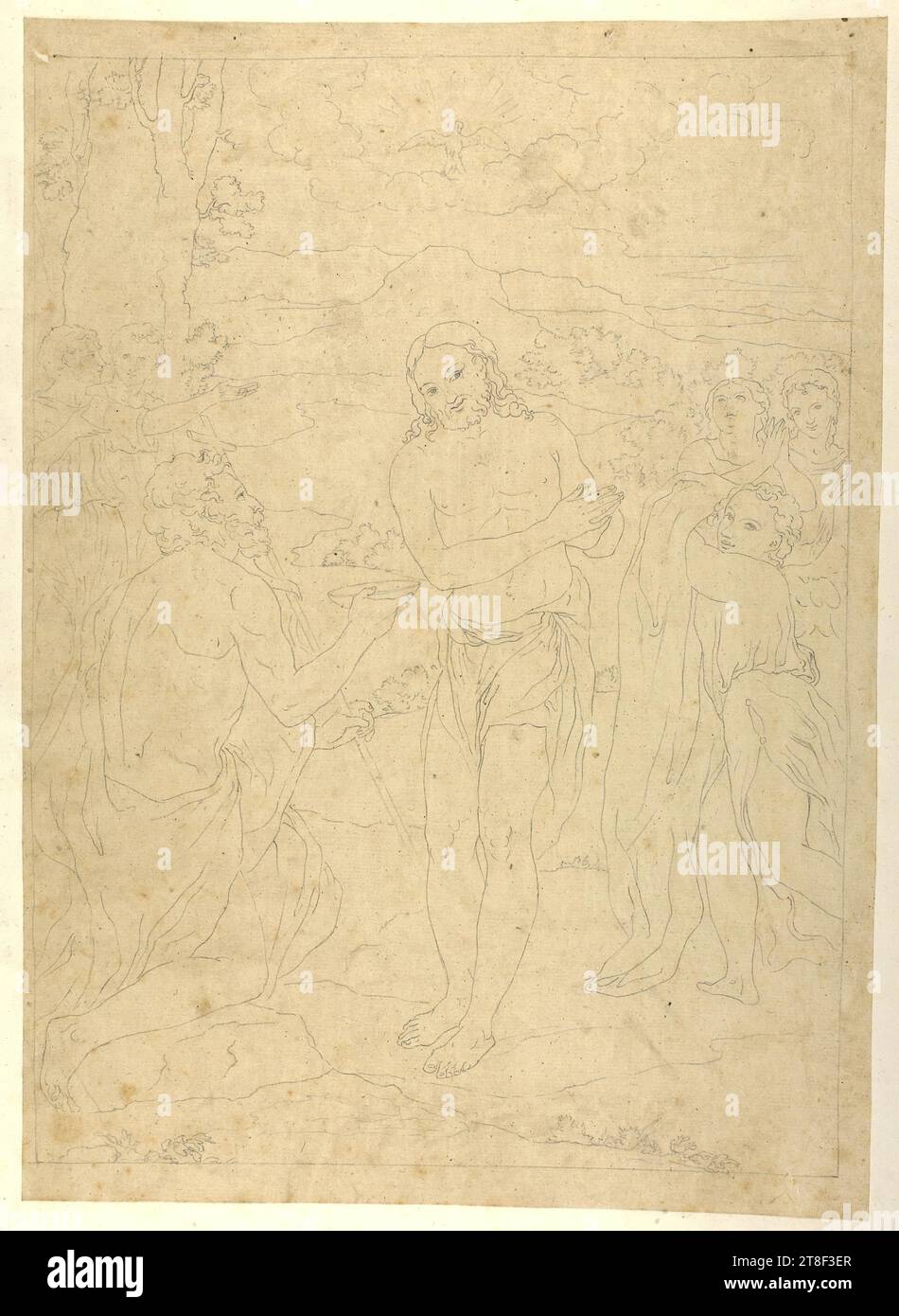 The Baptism of Christ, Drawing, Paper, Paper, Tracing paper, Color ...