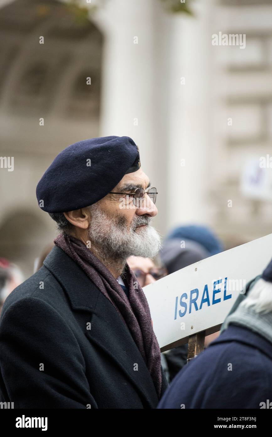 Jewish man at the AJEX Annual Parade & Ceremony at the Cenotaph ...