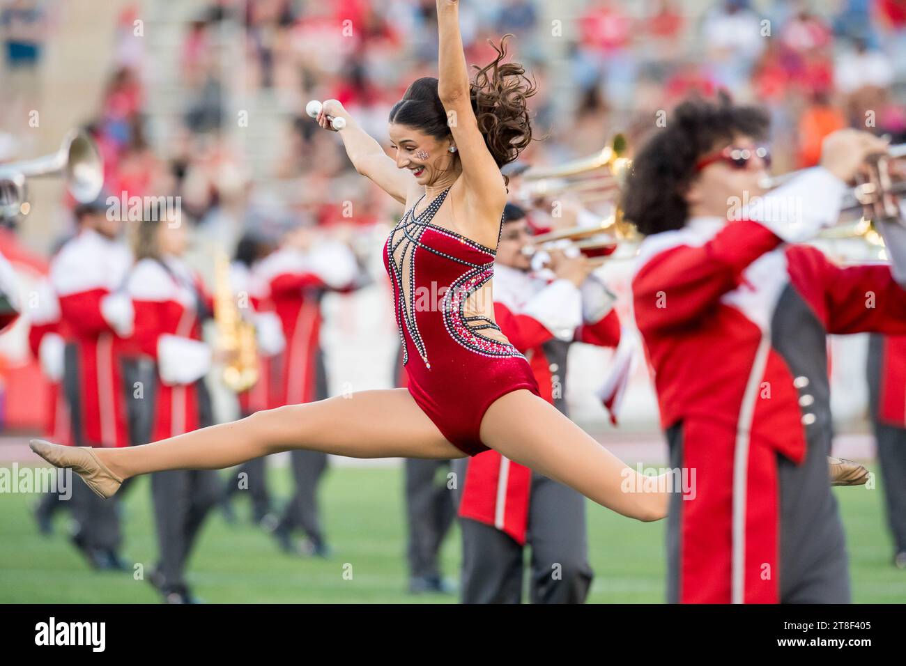 November 18, 2023: A Houston Cougars twirler performs during halftime ...