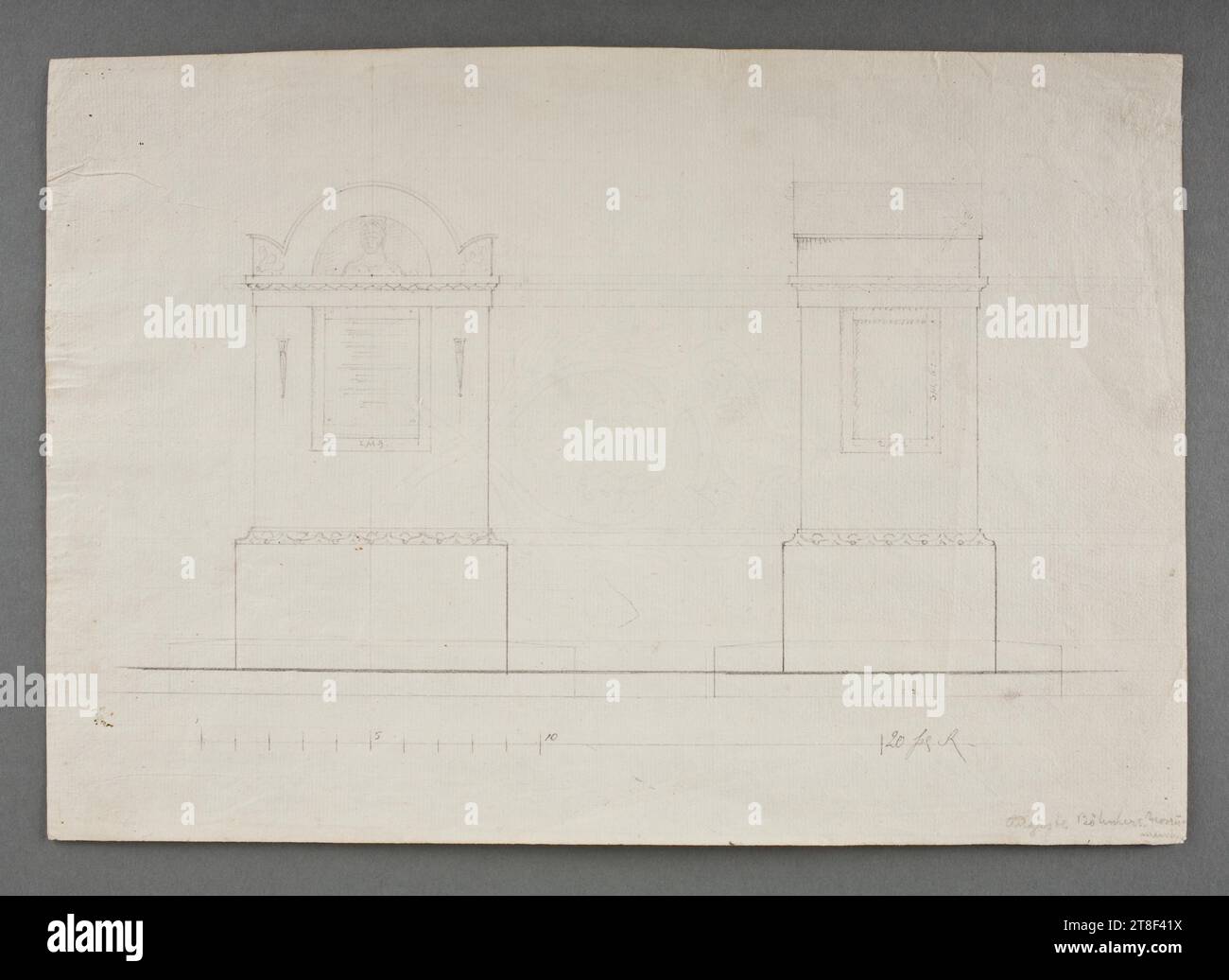 Monument to Auguste Böhmer, Elevations, Friedrich von Gärtner, 1792 ...