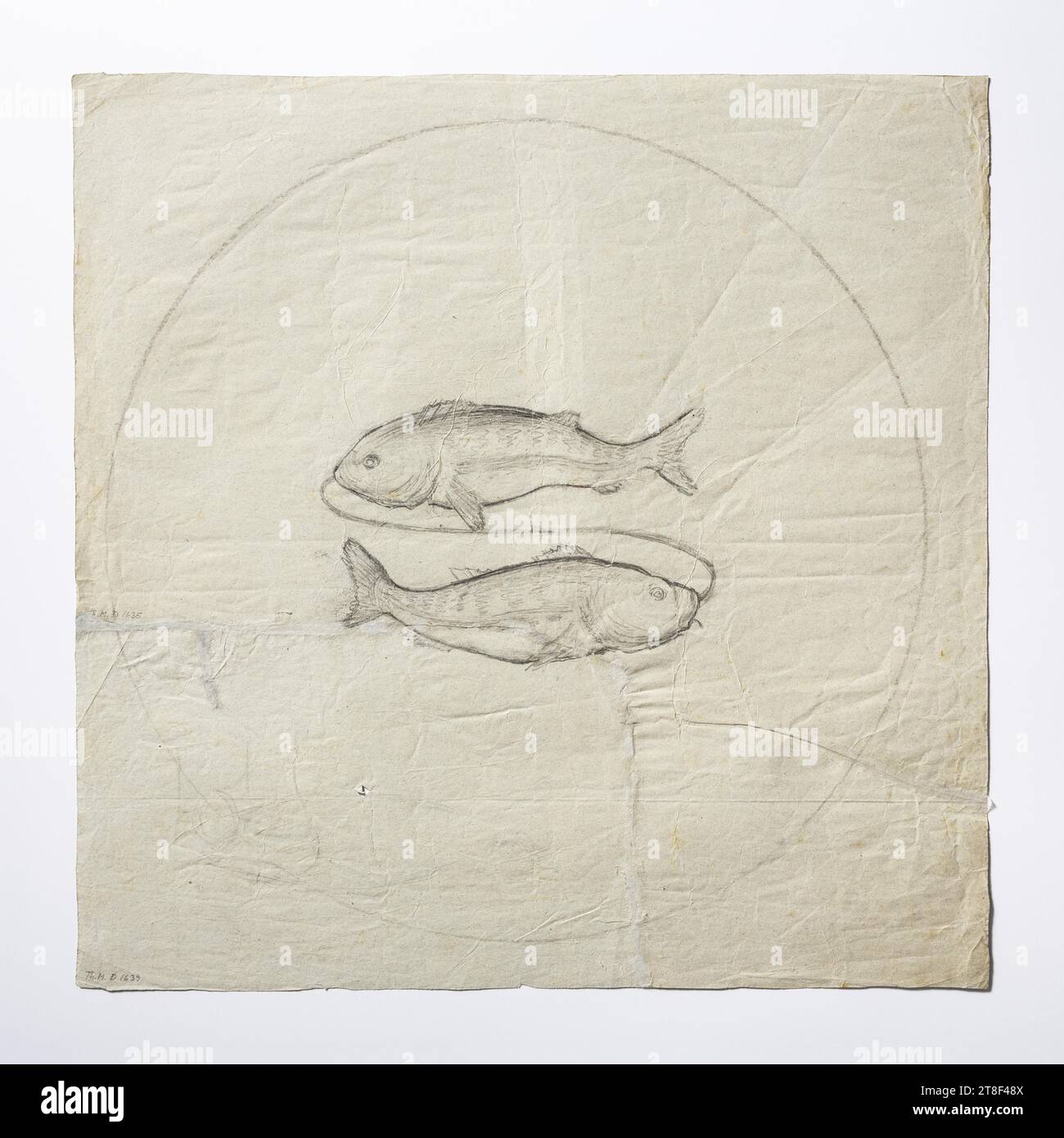 Pisces, Frederik Gottlieb Hertzog, Drawing, Paper, Coal, Color ...