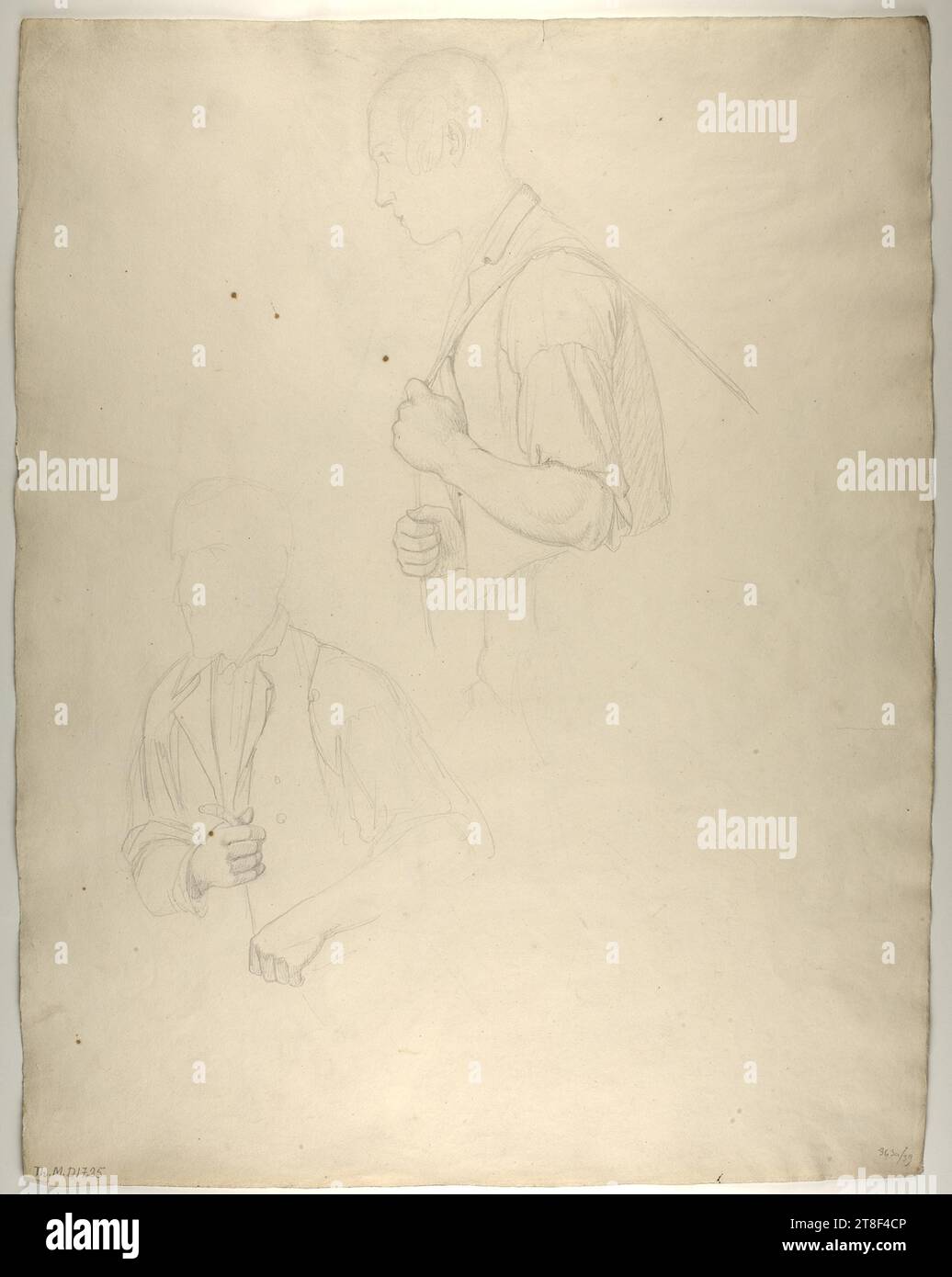 Labourer pulling with a Rope, Jørgen Sonne, 1801-1890, 1846 - 1847 ...