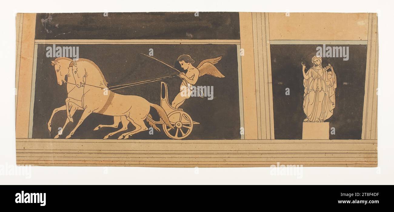 Cupid pulls up a pair of Horses. Muse, Otto Schondel, Drawing ...