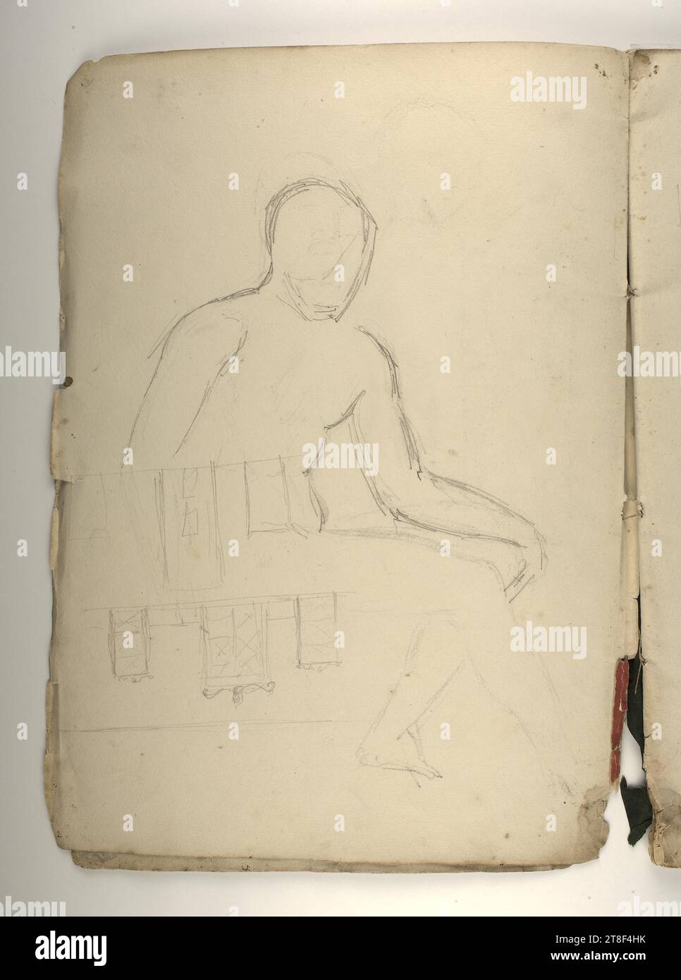 Seated Model. Architecture (?), Carl Løffler, Book, Sketchbook ...