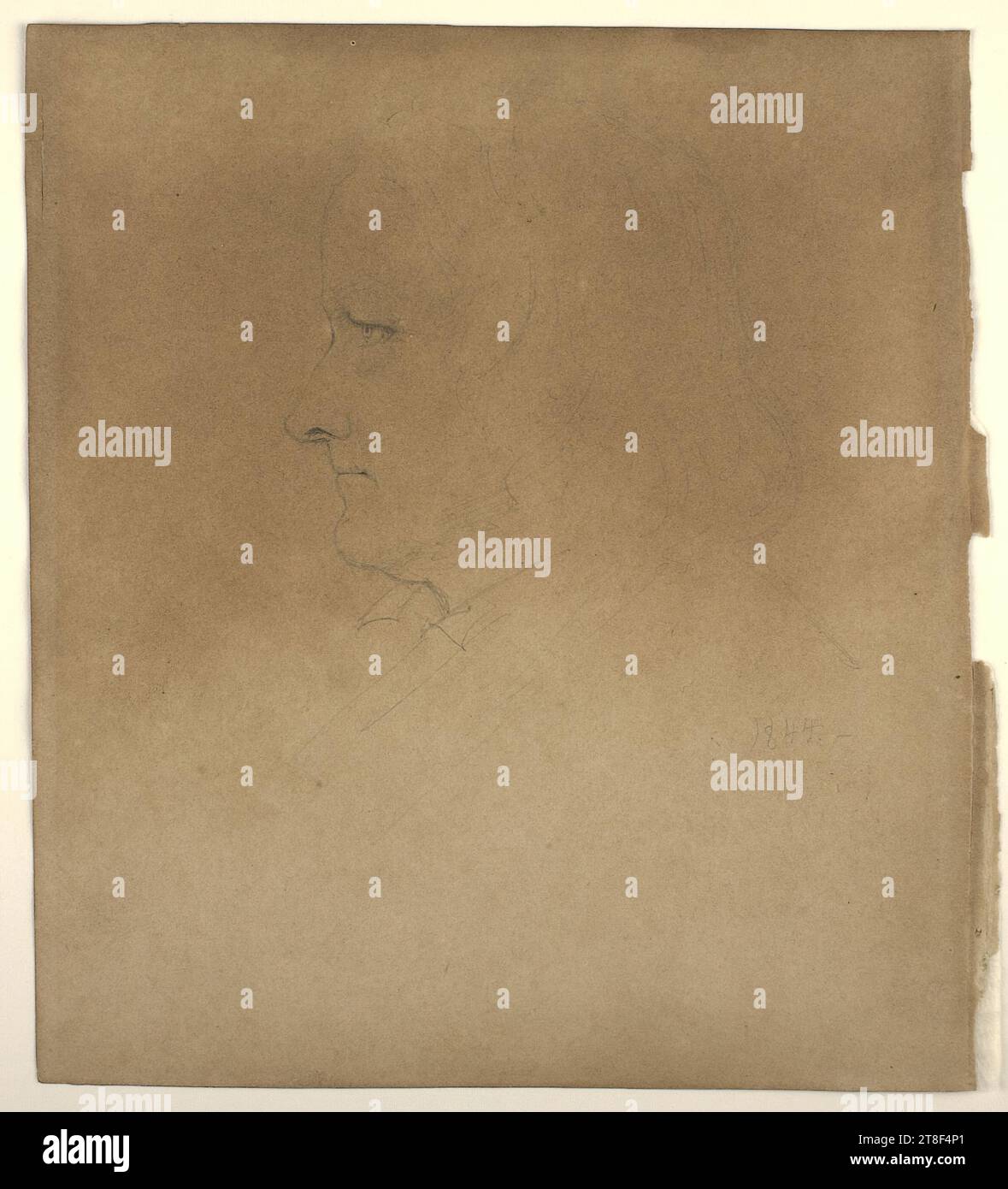 Portrait of Thorvaldsen, Anton Melbye, 1818-1875, 1844, Drawing, Paper ...
