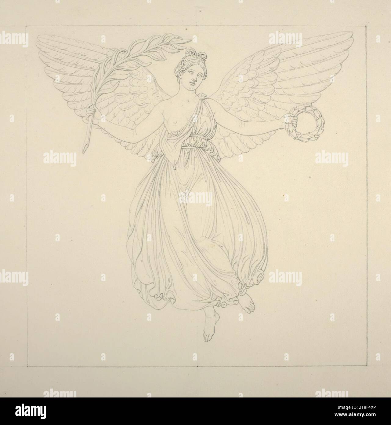 The Goddess of Victory, No earlier than 1836, Drawing, Paper, Color ...