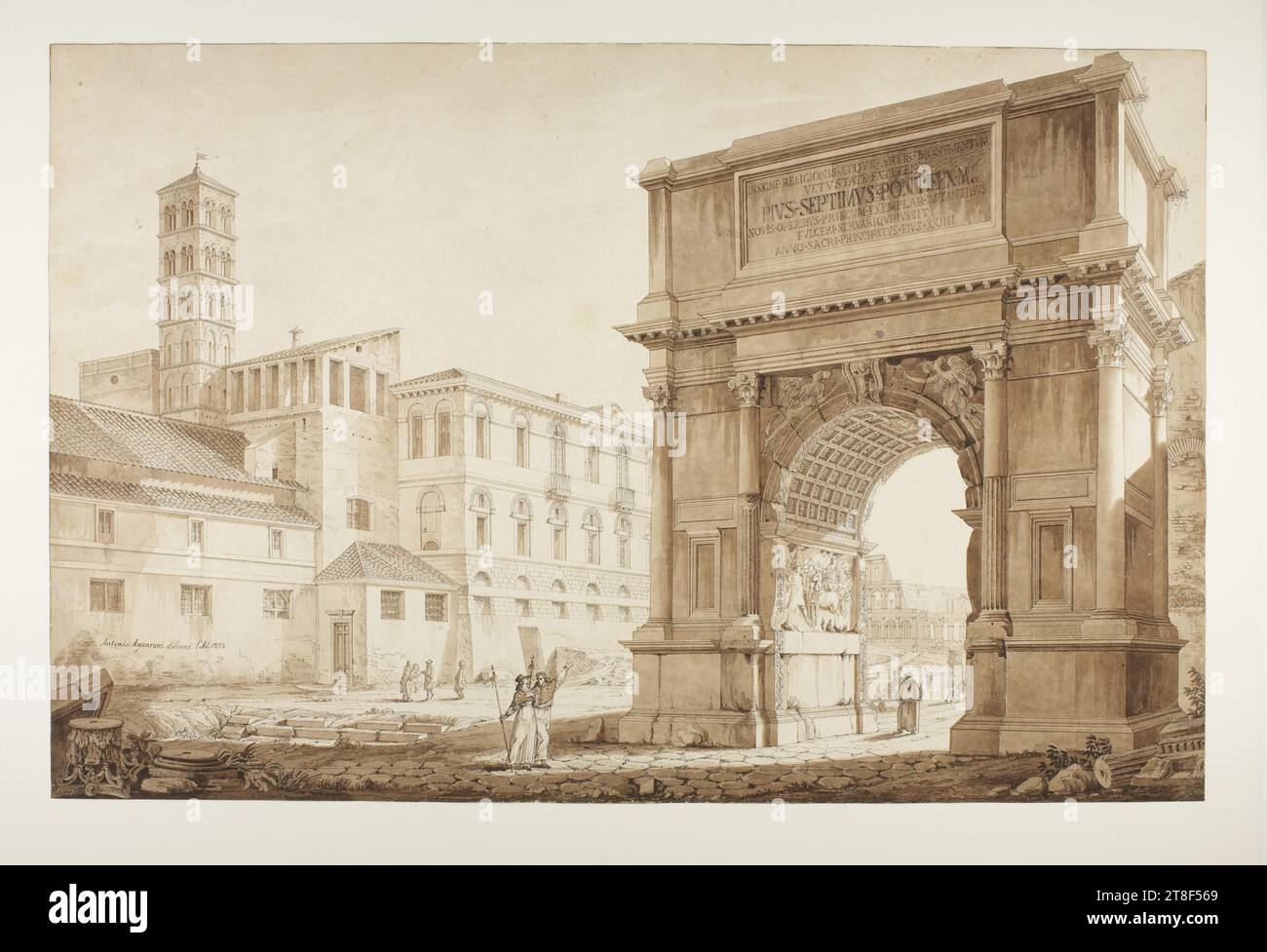 View of the Arch of Titus Restored by Pius VII, Antonio Acquaroni, 1825 ...