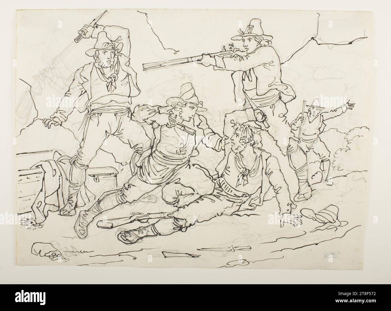 A Gang of Roman Robbers Fight over the Plunder, Bartolomeo Pinelli ...