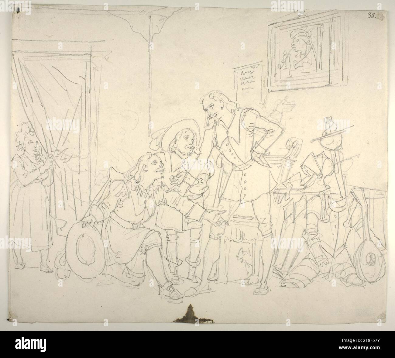 Don Quixote and Sancho Panza Receiving a Guest, Bartolomeo Pinelli ...