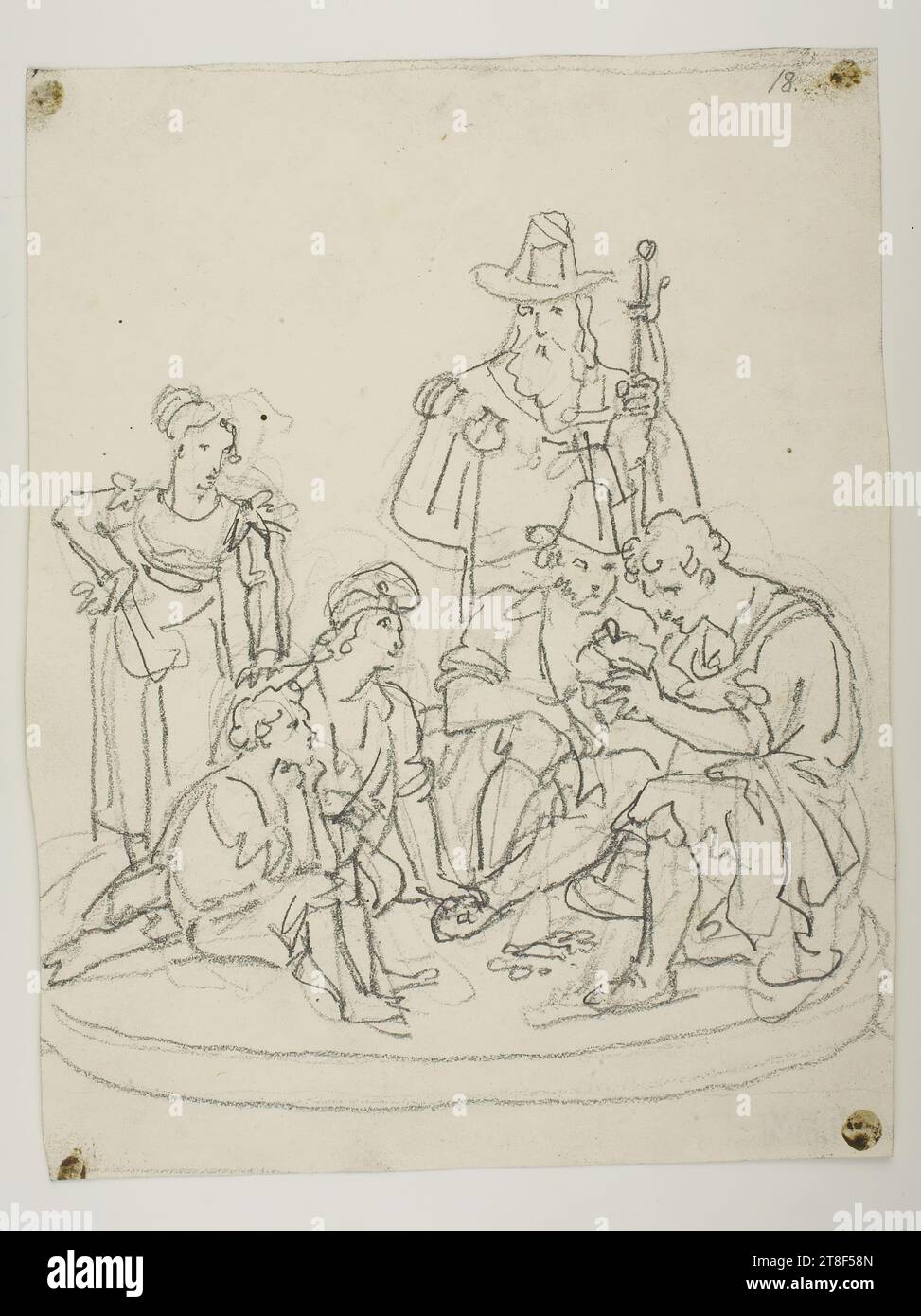 Roman Genre Scene, Bartolomeo Pinelli, 1781-1835, 1834 - 1835, Drawing ...