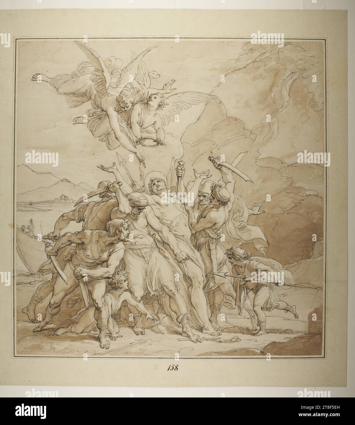 A Martyrdom, Giuseppe Cades, 1750-1799, Drawing, Paper, Color, Ink ...
