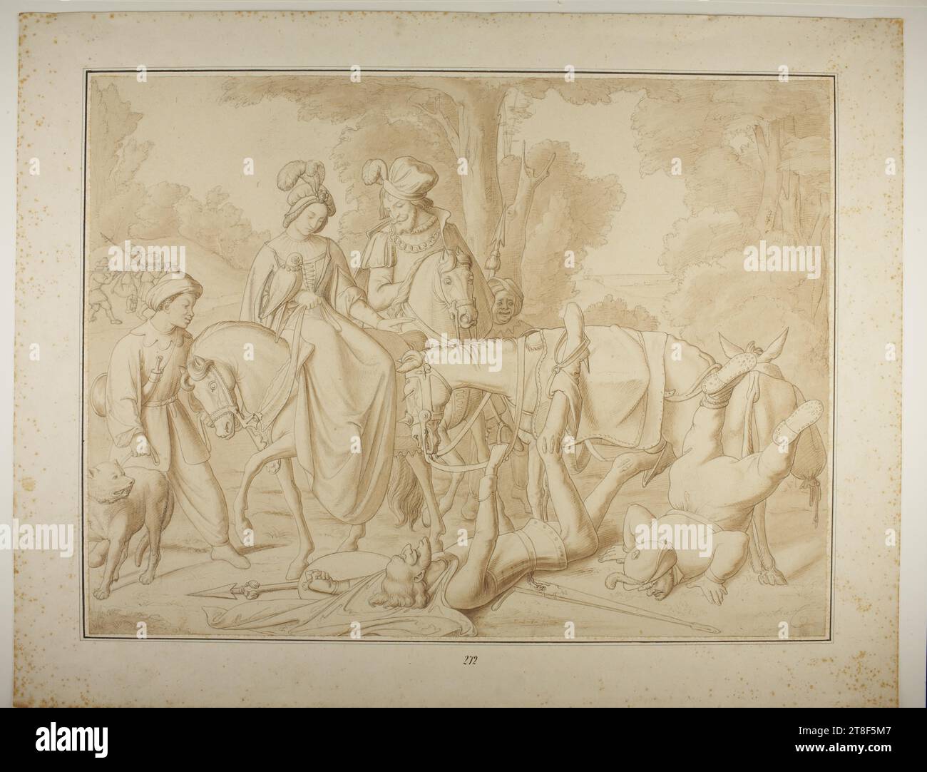 Don Quixote and Sancho Panza Fallen to the Ground, Johann Christian ...