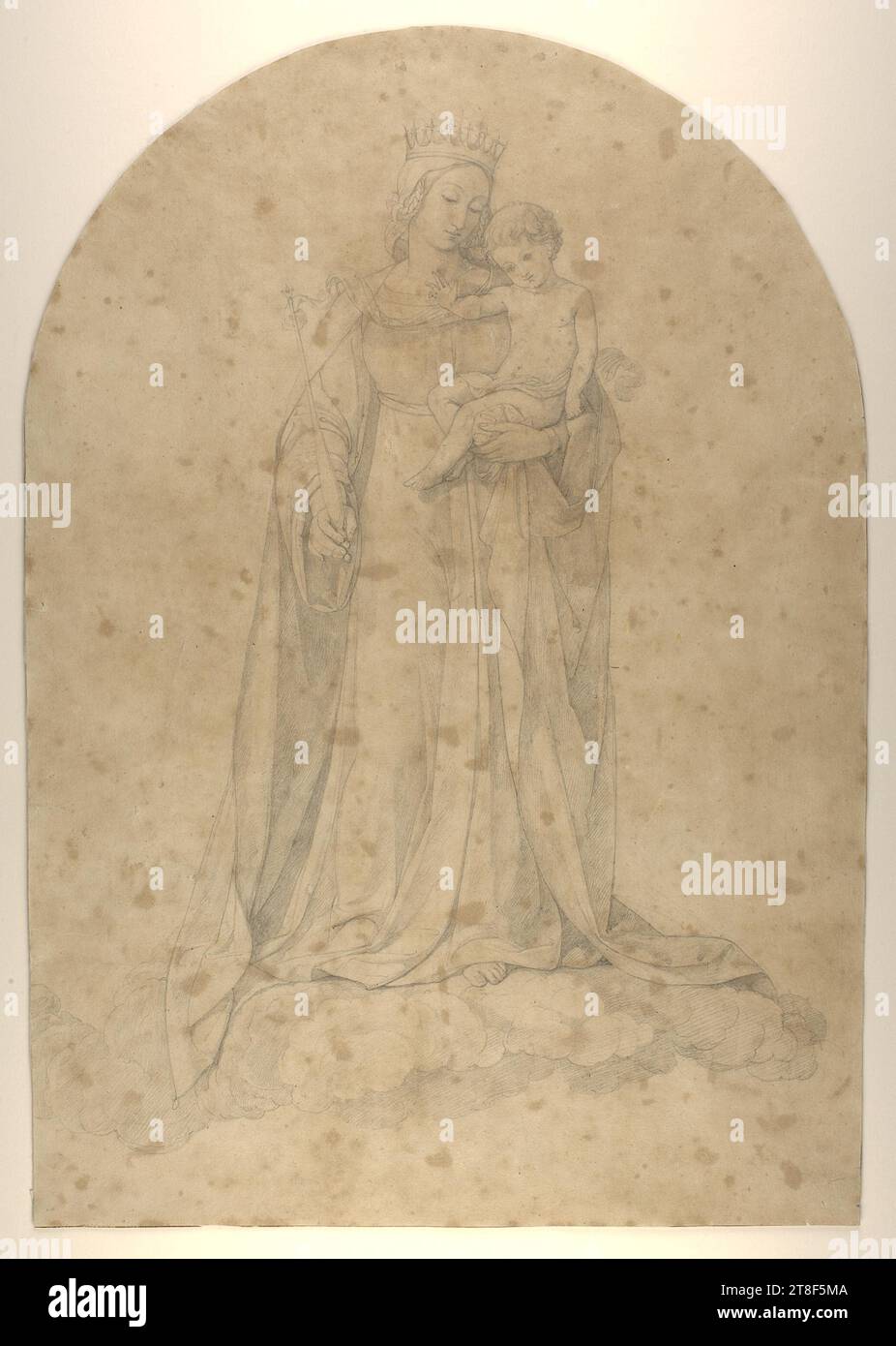 The Virgin as Regina Coeli, Wilhelm Schadow, 1788-1862, Drawing ...