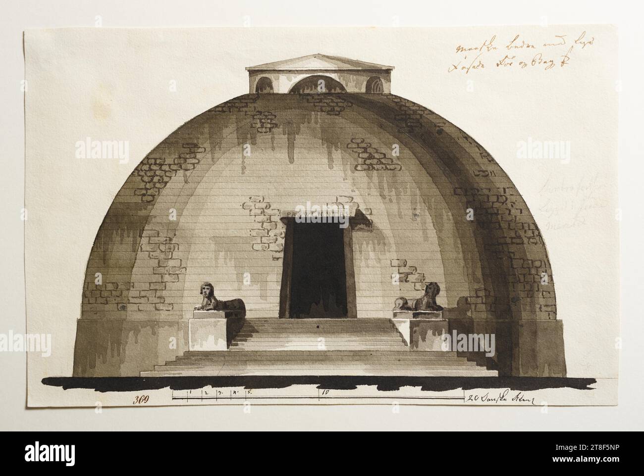 Sketch for a Mausoleum or Sepulchral Chapel in Antique Style, Elevation ...