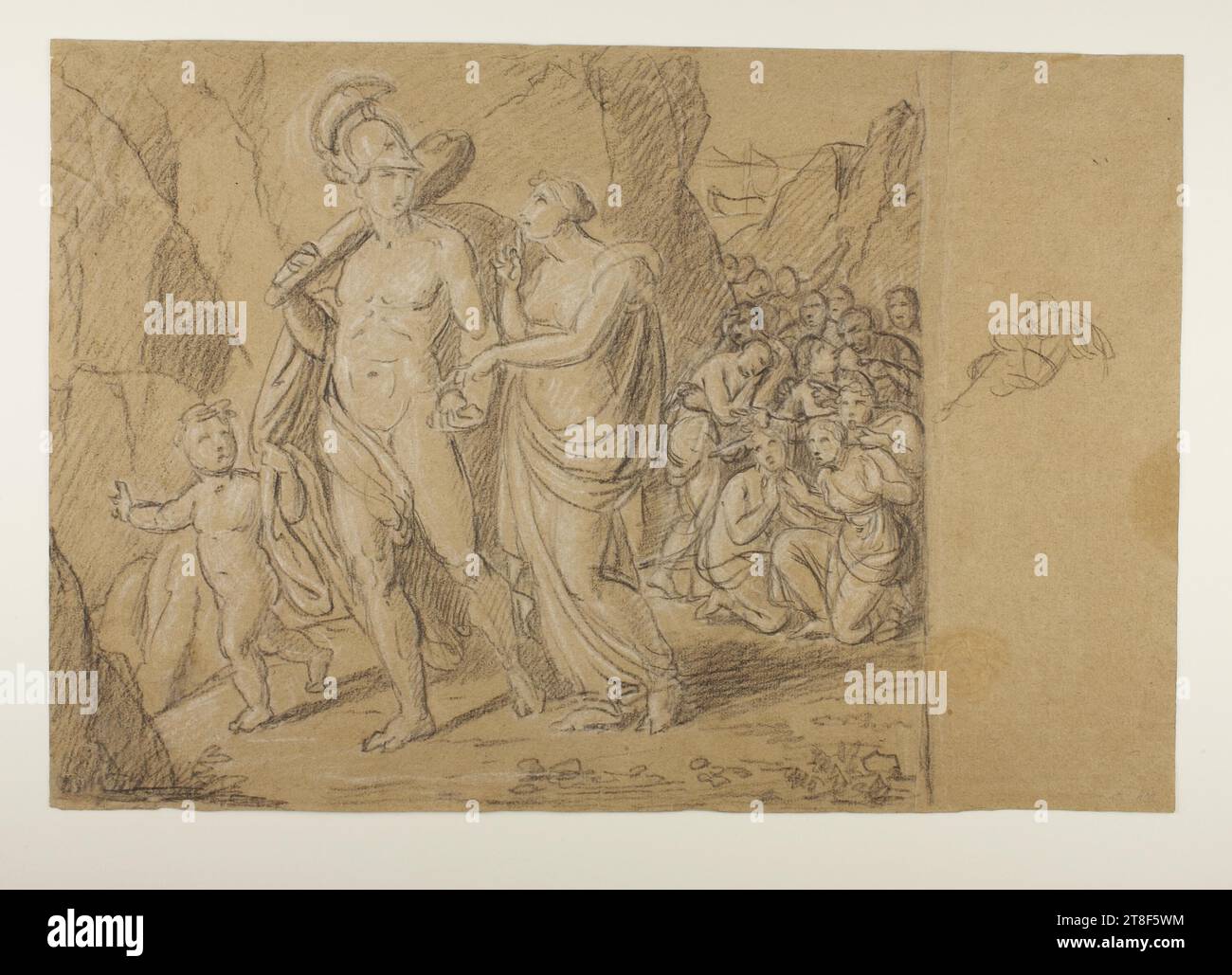 Theseus and Ariadne, Drawing, Paper, Color, Chalk, White chalk, Color ...