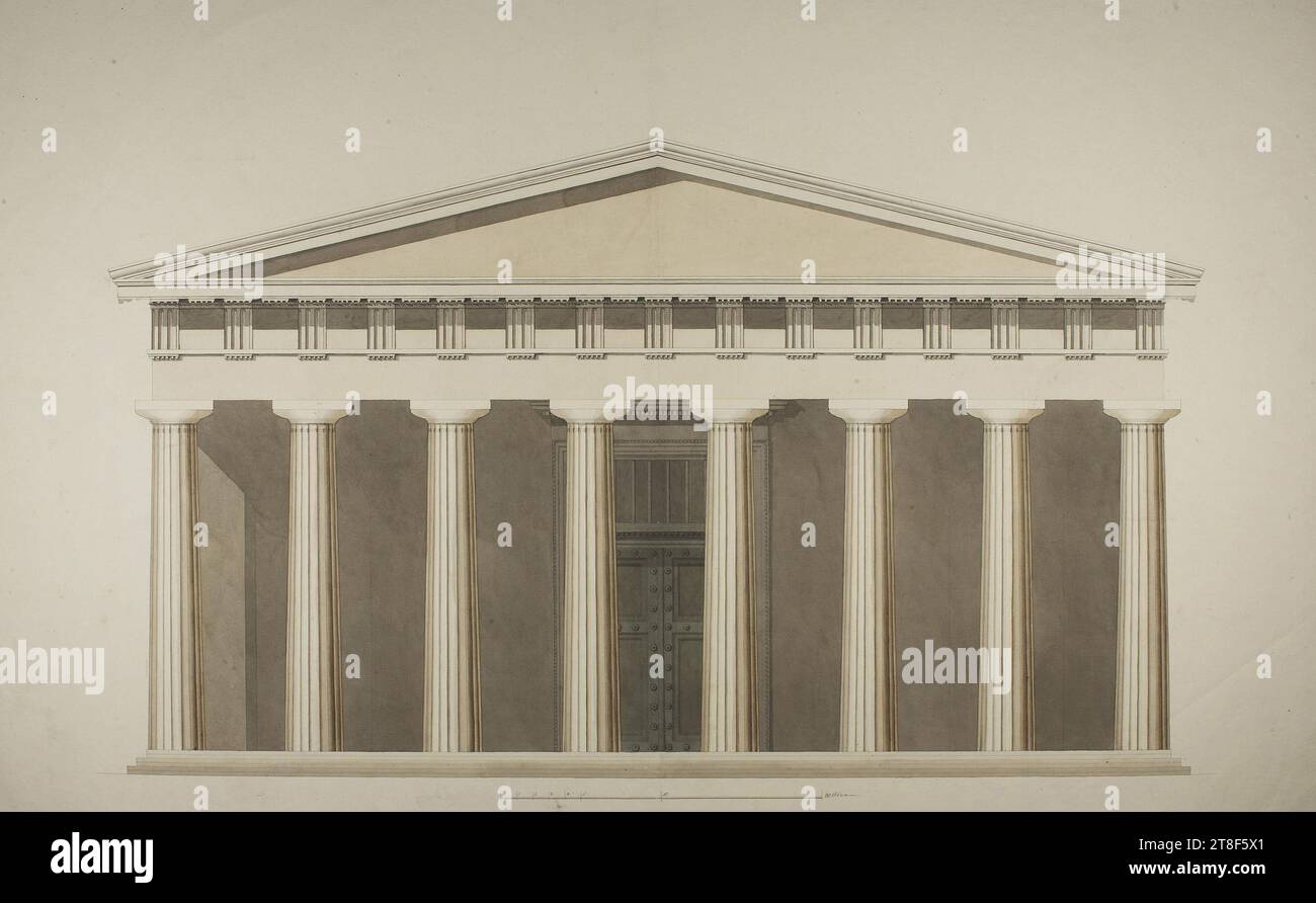Church, Elevation of Doric Facade, C.F.F. Stanley, 1769-1805, 1805 ...