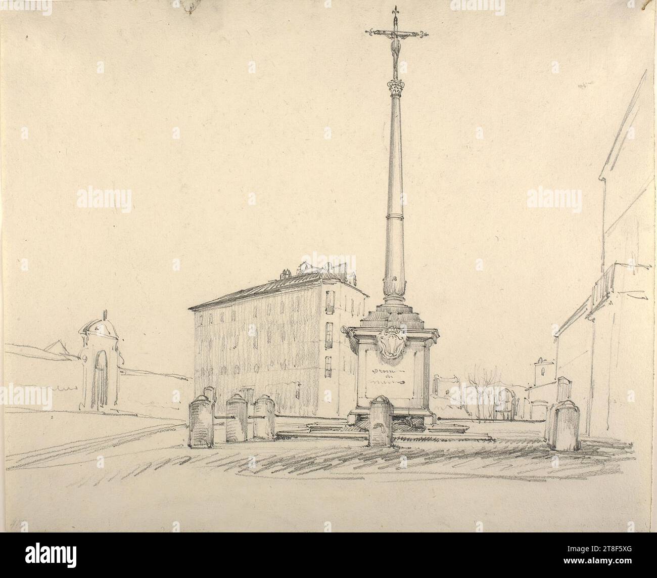 Monument on the Outskirts of an Italian Town, Drawing, Paper, Color ...