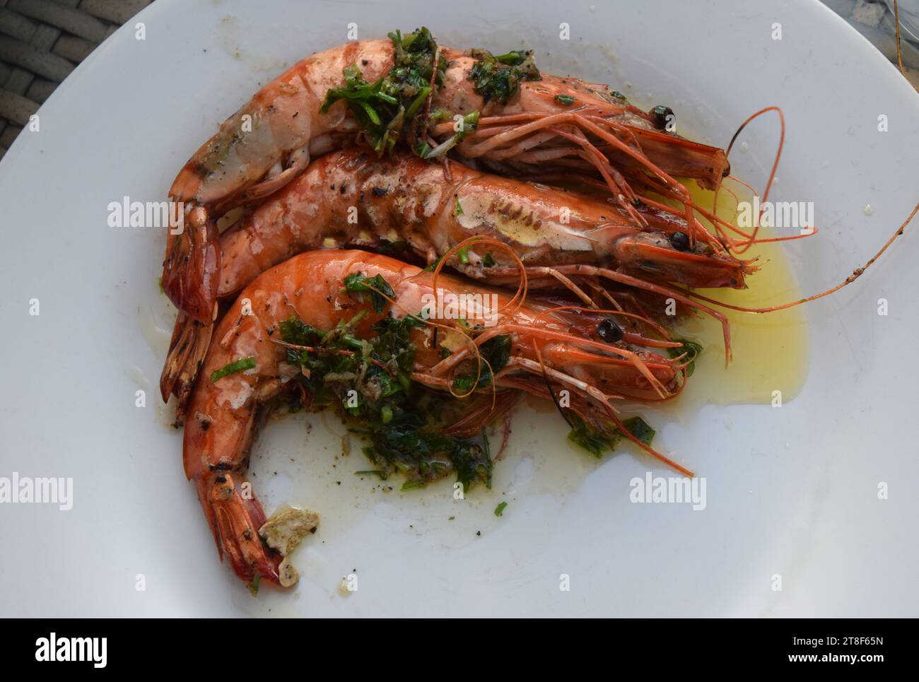 cooked black tiger prawns Stock Photo - Alamy