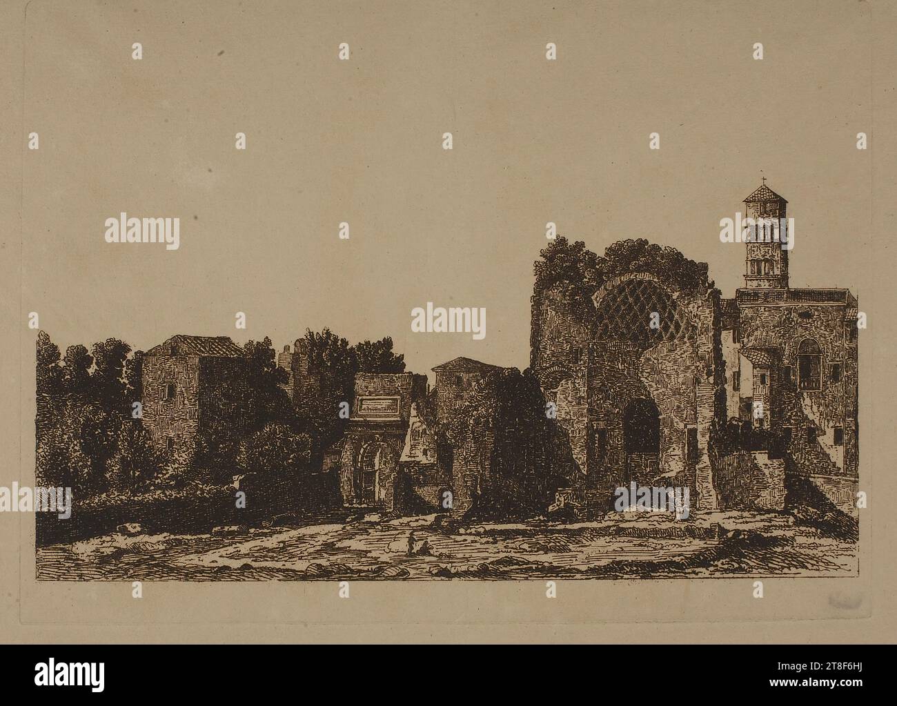 The Arch of Titus and the Temple of Venus and Rome, Graphic Art ...