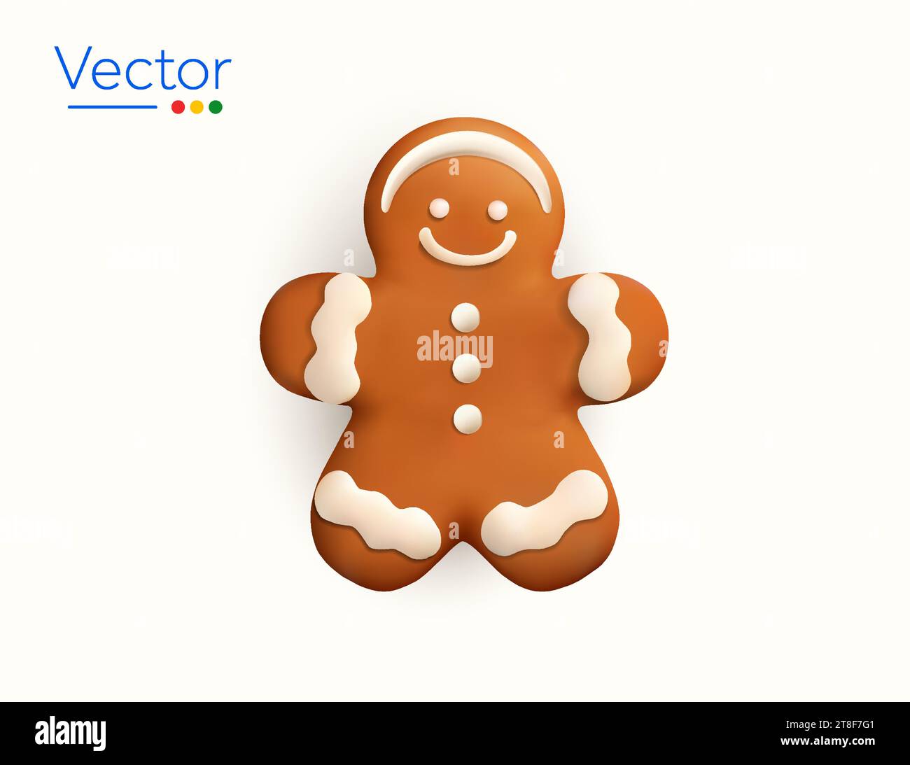 3d cute christmas gingerbread man, female or girl version, minimal ...