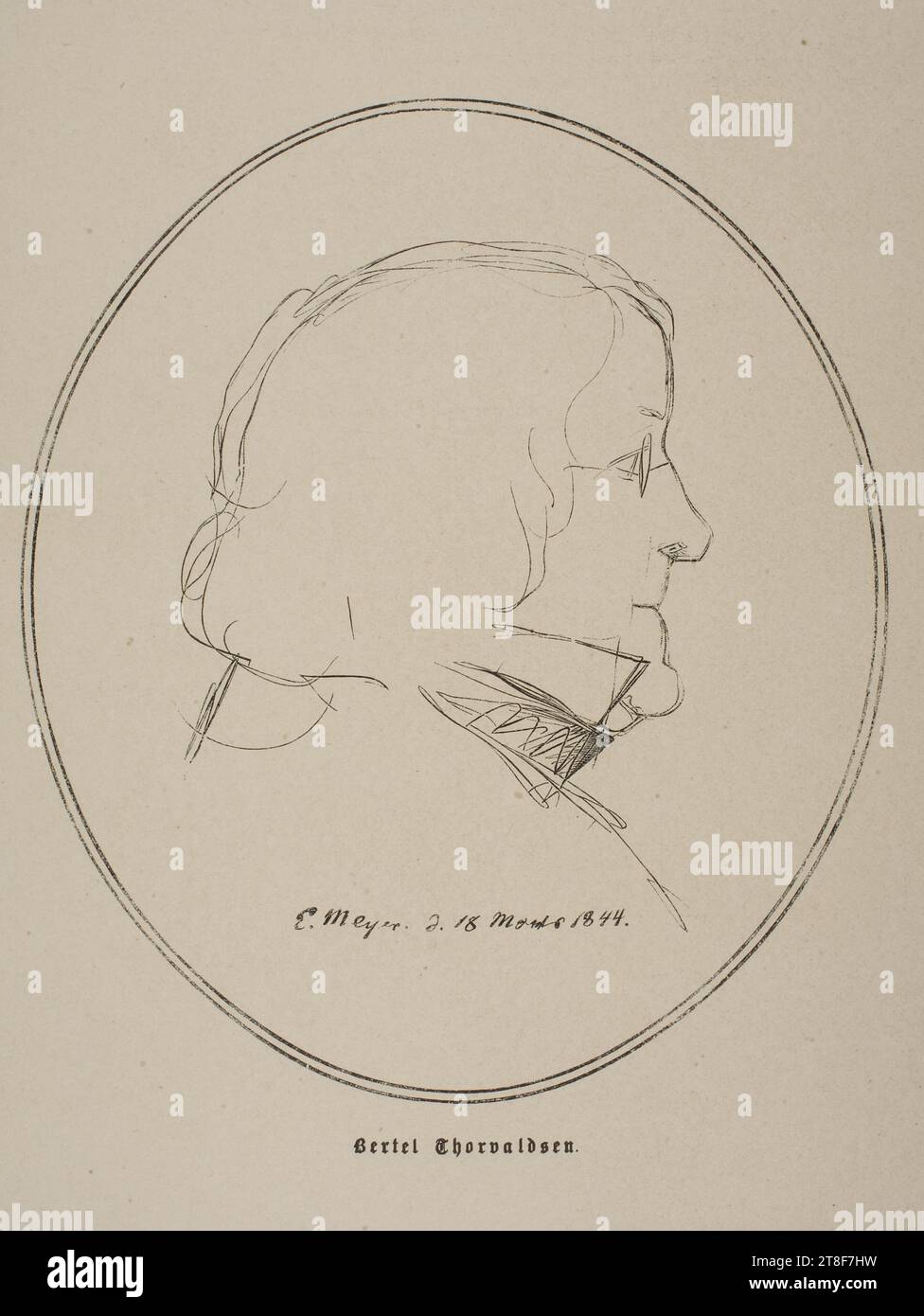 Portrait of Thorvaldsen, Ernst Meyer, 1797-1861, March 18, 1844 ...