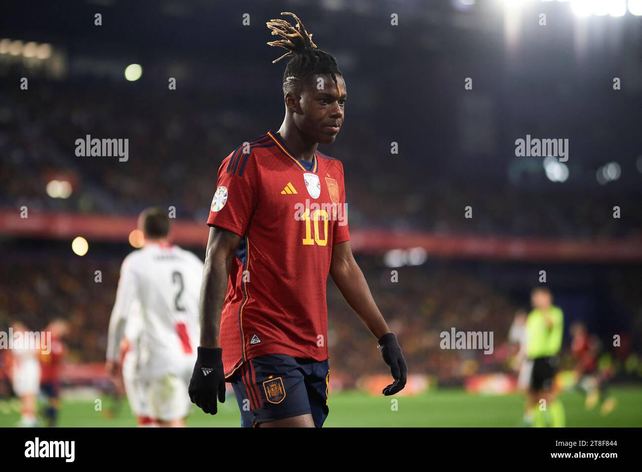 Nico Williams of Spain looks on during the UEFA Euro 2024 Qualifying ...