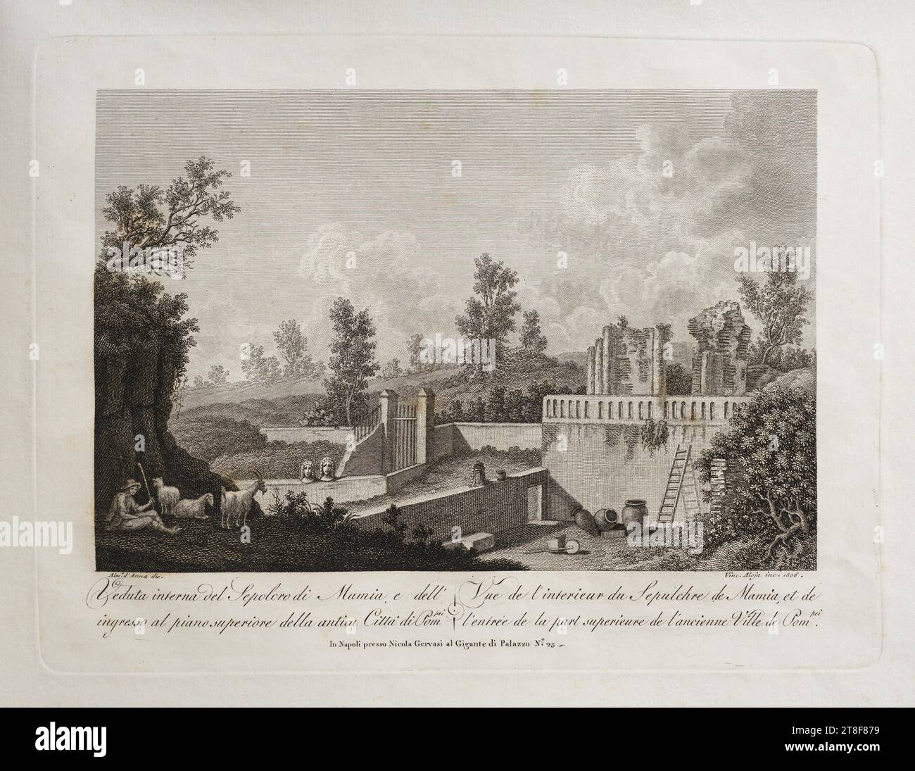 Ingresso al piano superiore della antica citta di pompei hi-res stock ...