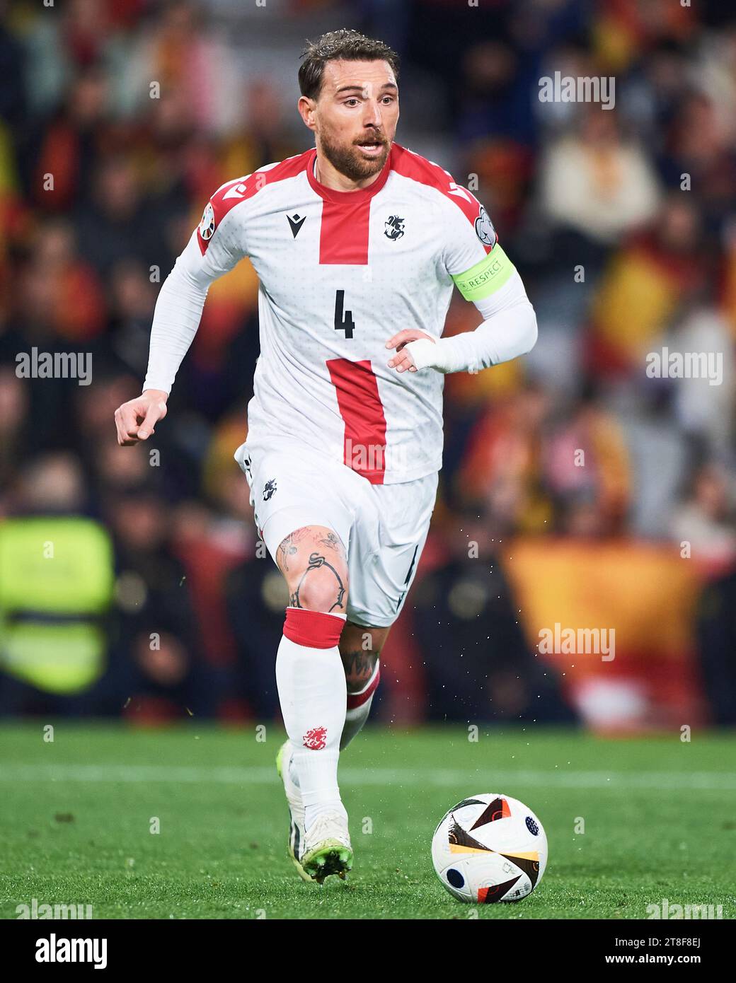 Guram Kashia of Georgia in action during the UEFA Euro 2024 Qualifying ...