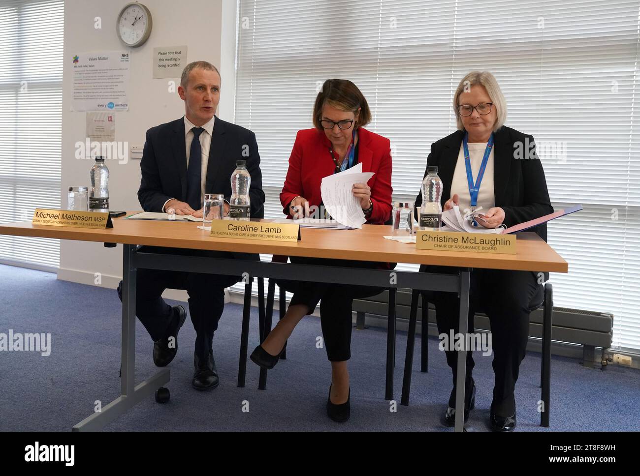 Scottish Health Secretary Michael Matheson alongside Caroline Lamb ...
