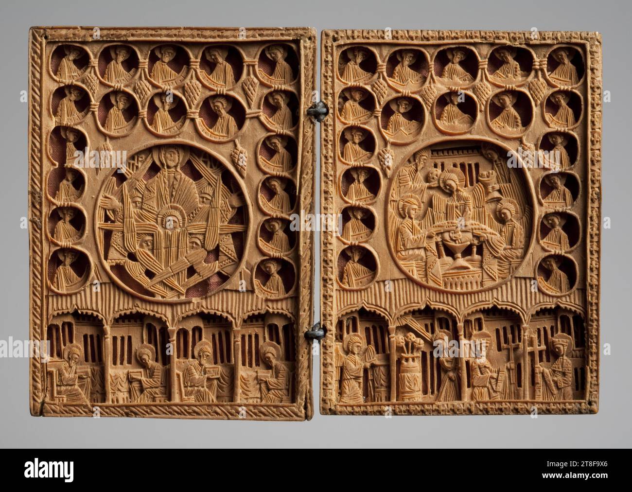 Diptych with modern Greek religious motifs, Sculpture, Altar, Cut ...