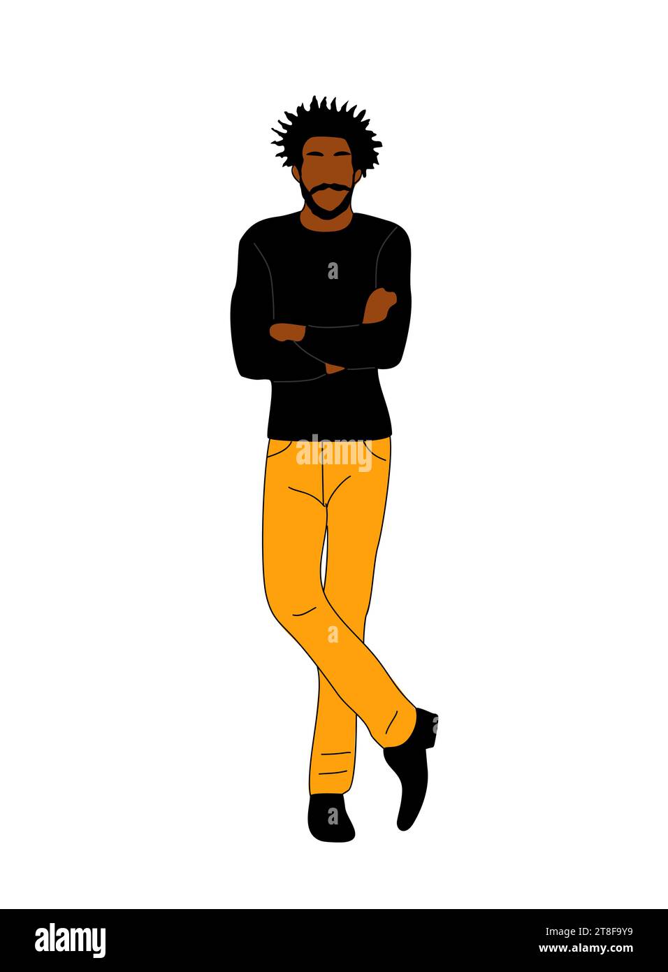 Black business man standing Vector on white Stock Vector Image & Art ...