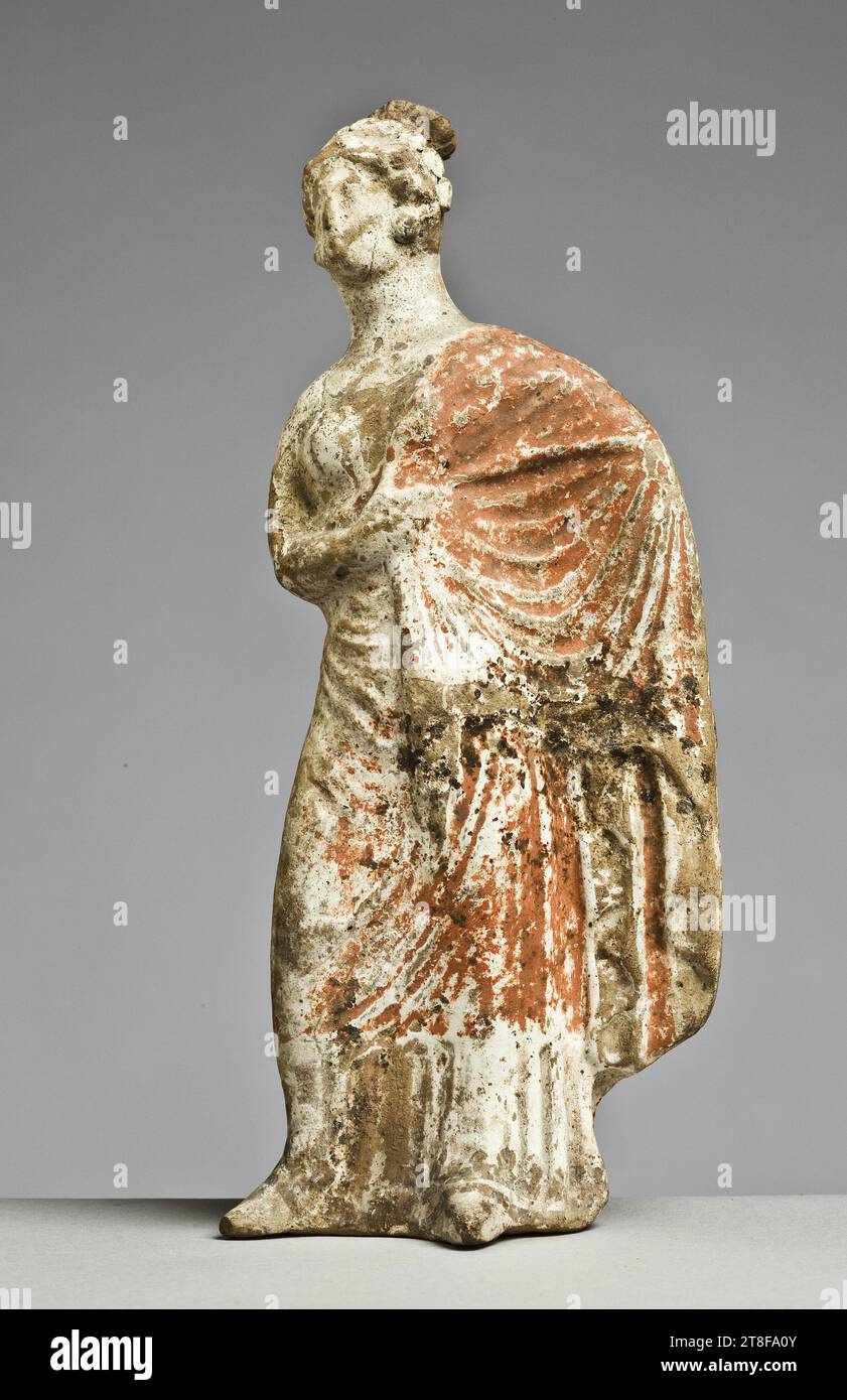 Statuette of a woman, 325 BC - 100 BC, Sculpture, Statuette, Painted ...