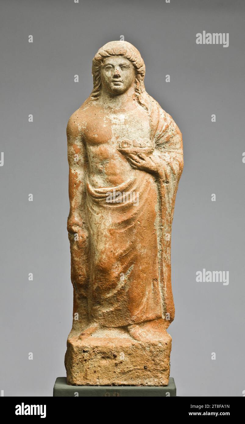 Statuette of a man with a piglet and a fruit bowl, 450 BC - 400 BC ...