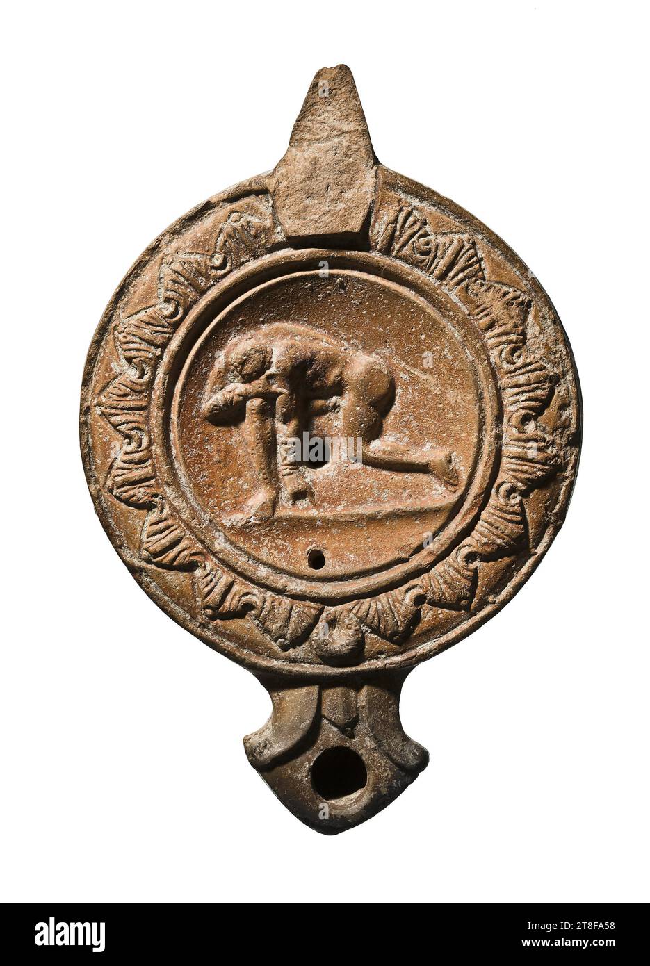 Lamp with a defeated boxer, Ca. 100, Furniture, Lamp, Fired, Modelled ...